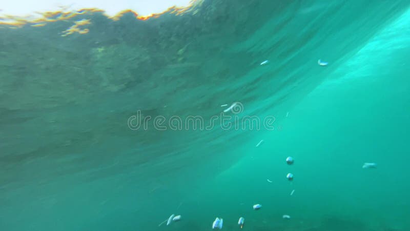 Powerful Ocean Wave. Underwater View Stock Footage - Video of barreling ...