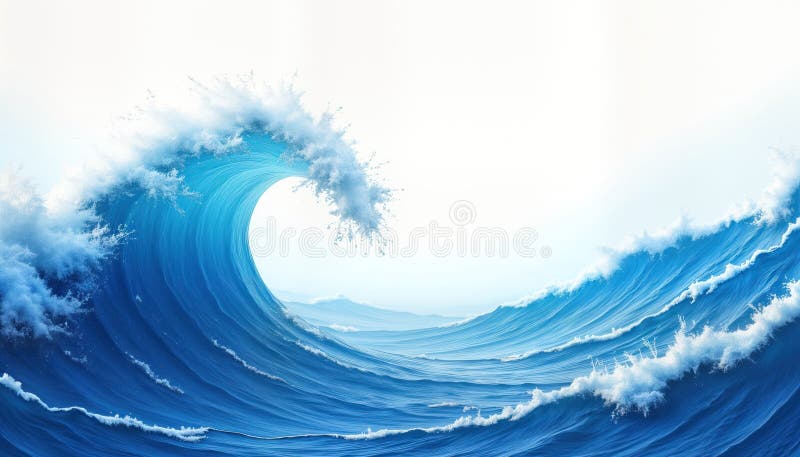 Powerful Ocean Waves Crash Creating Dynamic Fluid Forms. Waves Display ...