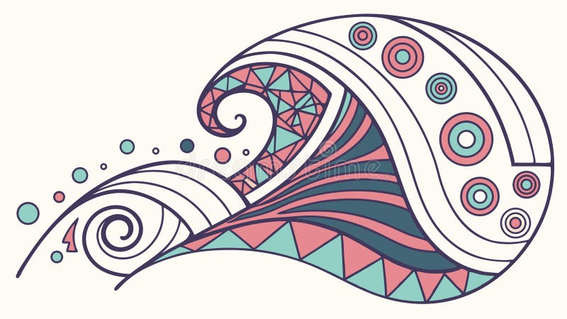 Powerful Patterned Wave in Red and Blue, Abstract Vector Graphic ...