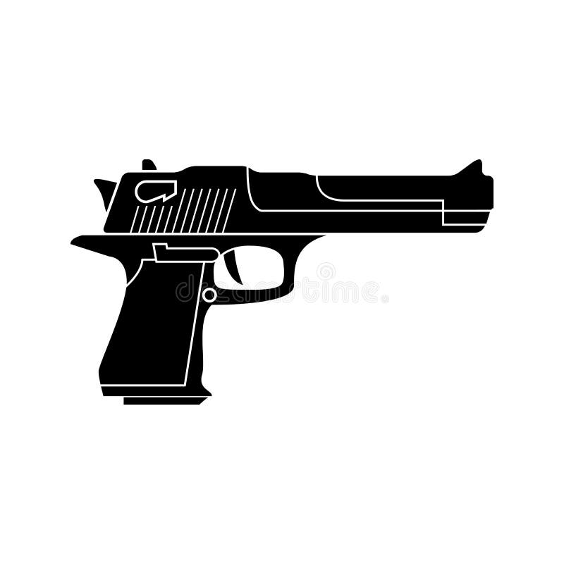 Powerful Pistol, Gun, Handgun, Vector Flat Style. Stock Vector ...