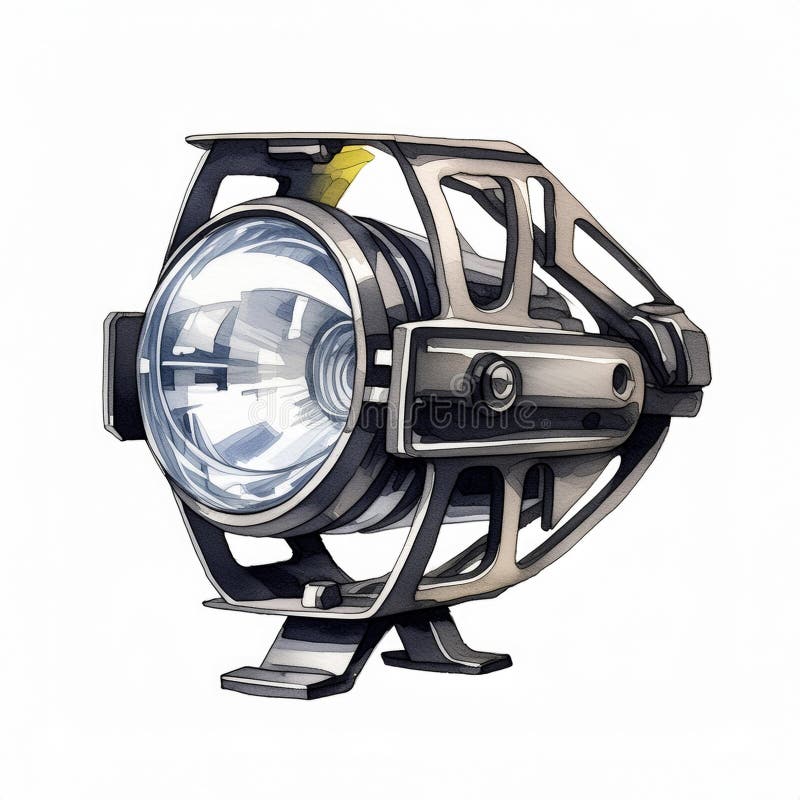 Powerful Portable Spotlight: Illuminating the Night Stock Illustration ...