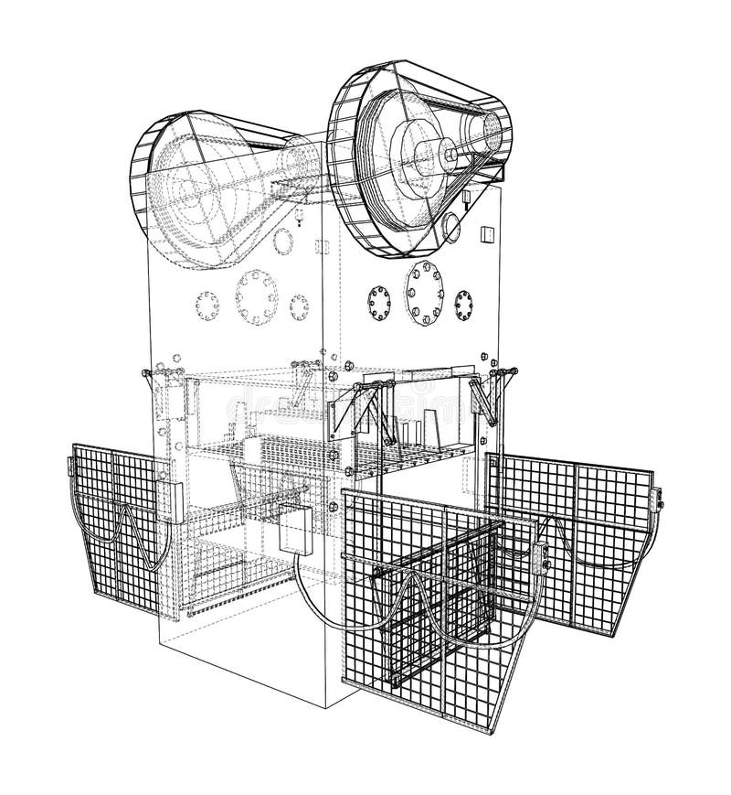 Powerful Press. 3d Illustration Stock Illustration - Illustration of ...