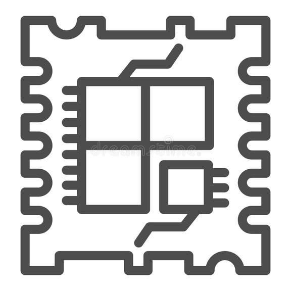 Powerful Processor with Low Energy Core Line Icon, Neural Dataset ...