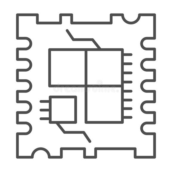 Powerful Processor with Low Energy Core Thin Line Icon, Neural Dataset ...