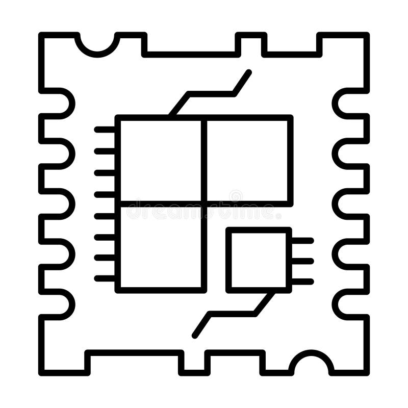 Powerful Processor with Low Energy Core Thin Line Icon, Neural Dataset Concept. Vector Graphics ...
