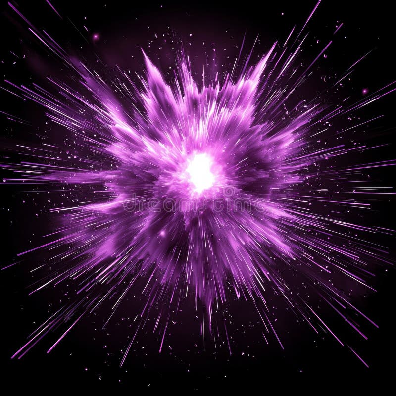 Powerful Purple Explosion Bursts Forth, Scattering Vibrant Particles ...
