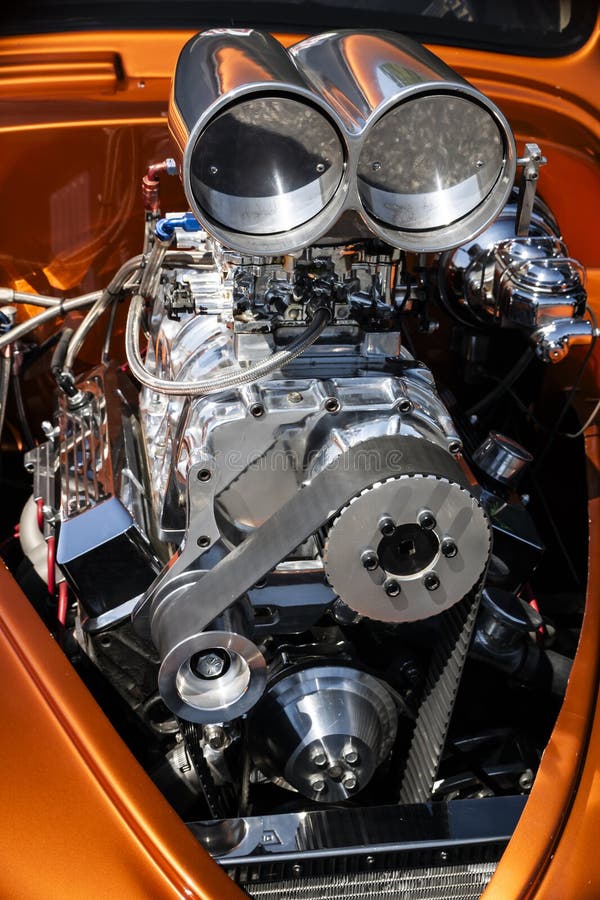 Powerful Racing Engine stock photo. Image of manifold - 287701748