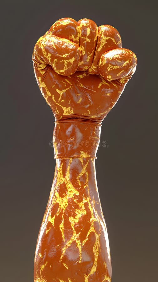 Powerful Raised Fist with a Striking Design. Stock Image - Image of ...