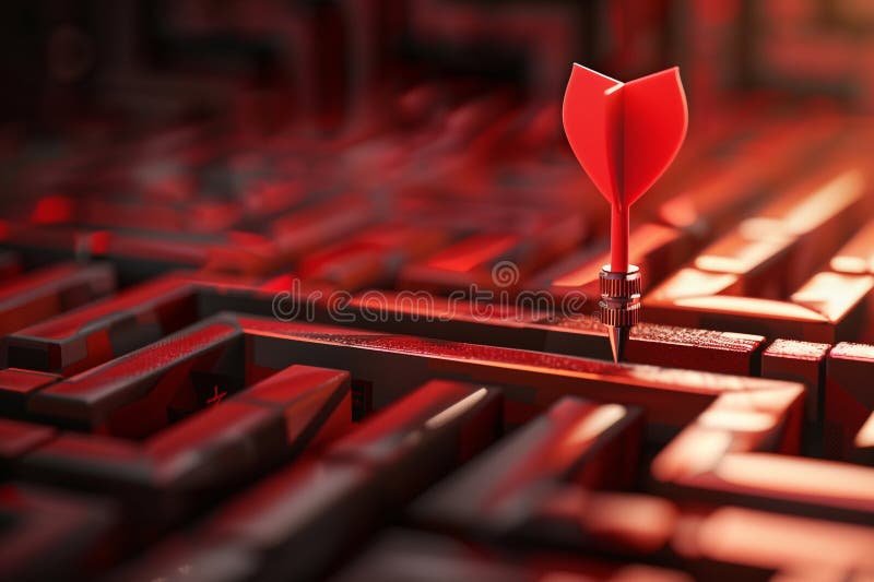 A Powerful Red Arrow Navigating through a Maze Finding Its Breakthrough ... A Powerful Red Arrow Navigating through a Maze Finding Its Breakthrough ...