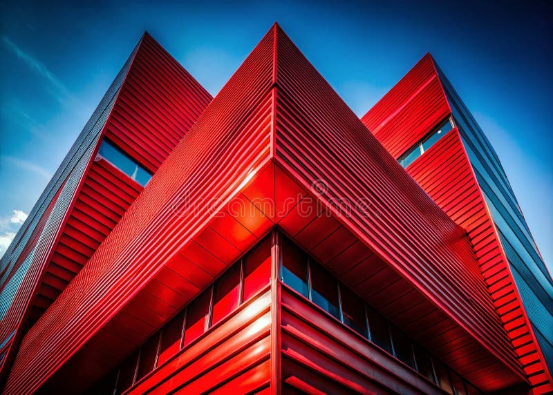 A Powerful Red Facade Exploring Architectural Expression through ...