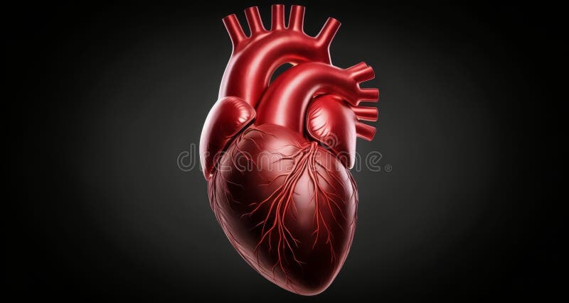 Powerful Red Heart, Symbolizing Love and Health Stock Illustration ...
