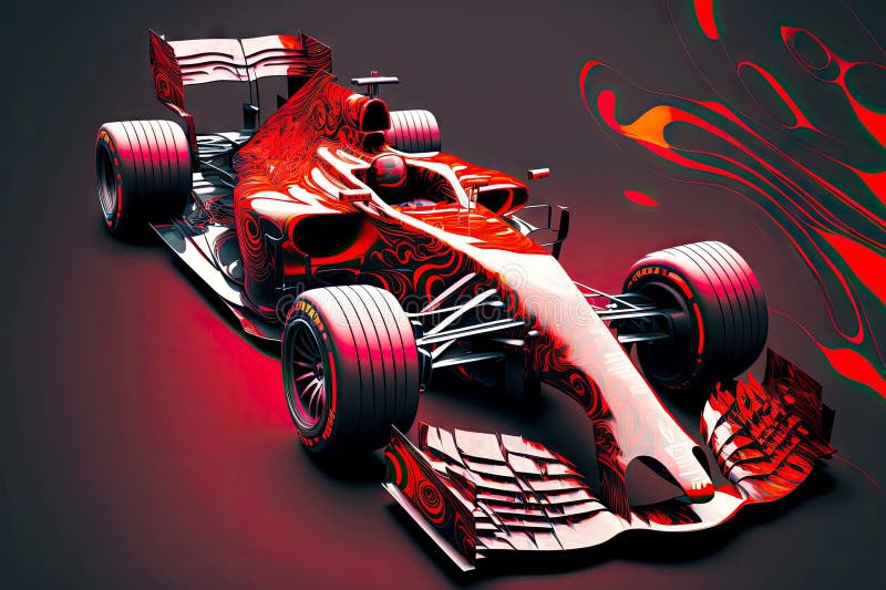 Powerful Red Racing Car at Formula One Racing, Generative Ai Stock ...