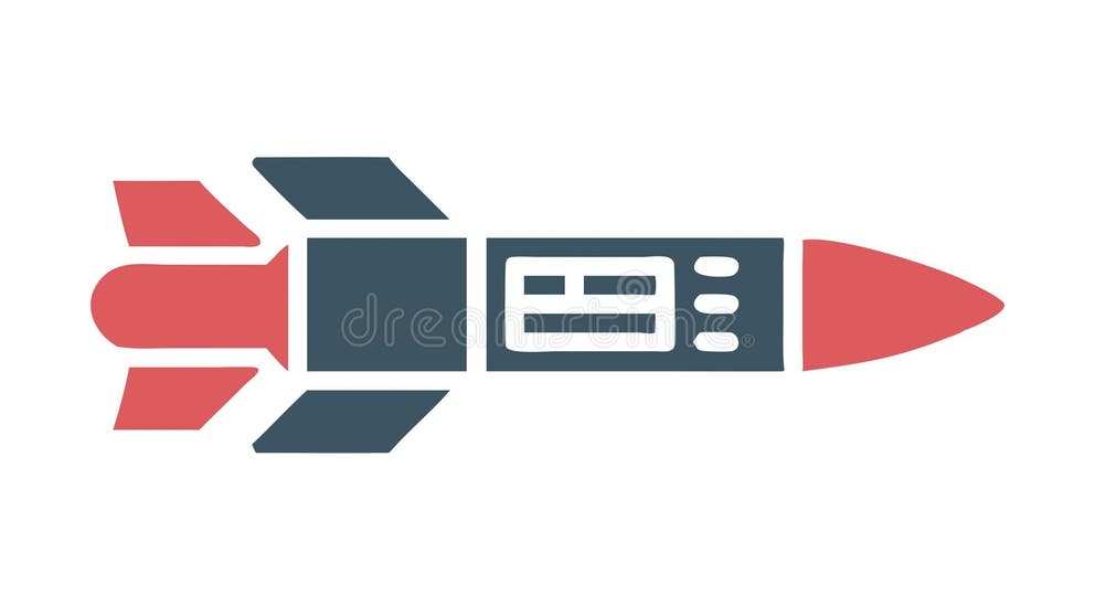 Powerful Red Rocket, Advanced Space Propulsion, Vector Design ...