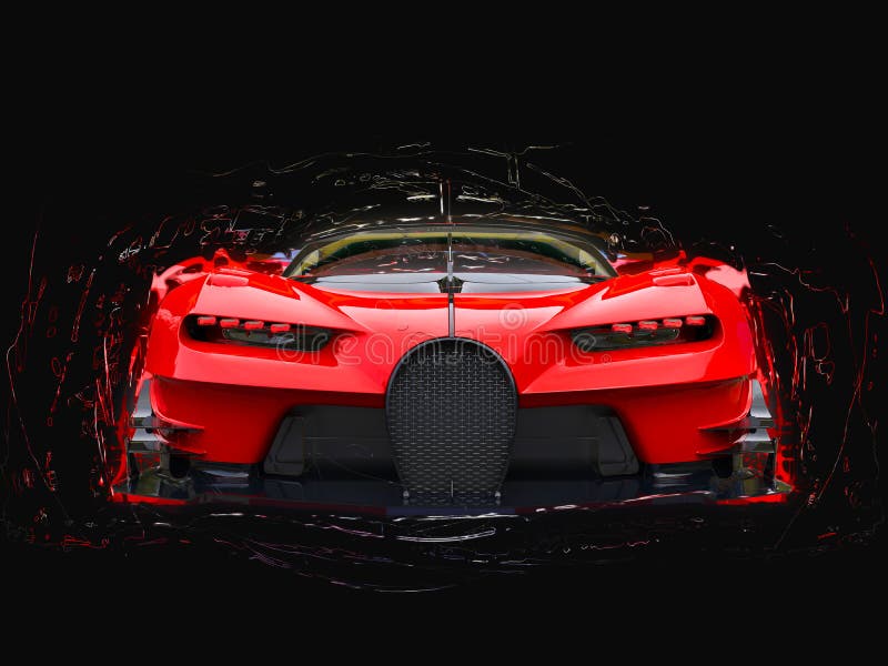 Powerful Red Super Race Car - Back View Stock Illustration ...