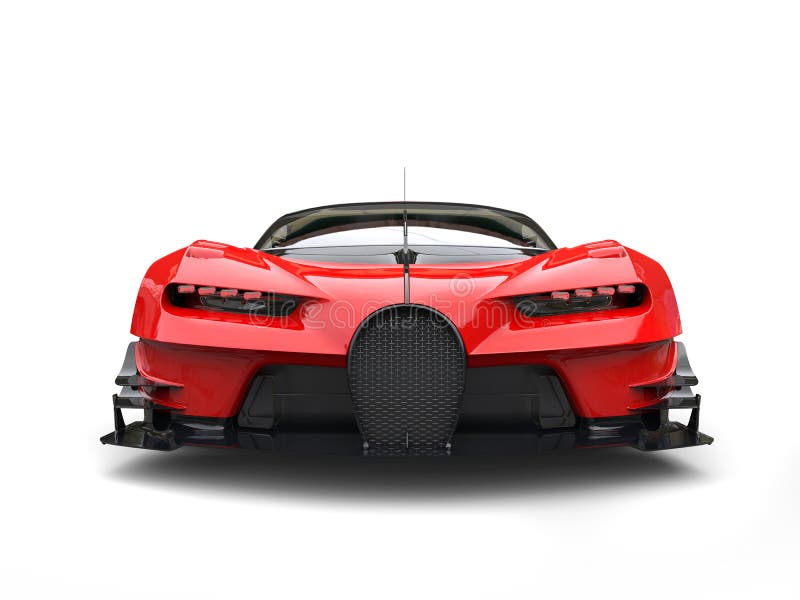 Powerful Red Super Race Car - Front View Closeup Stock Illustration ...