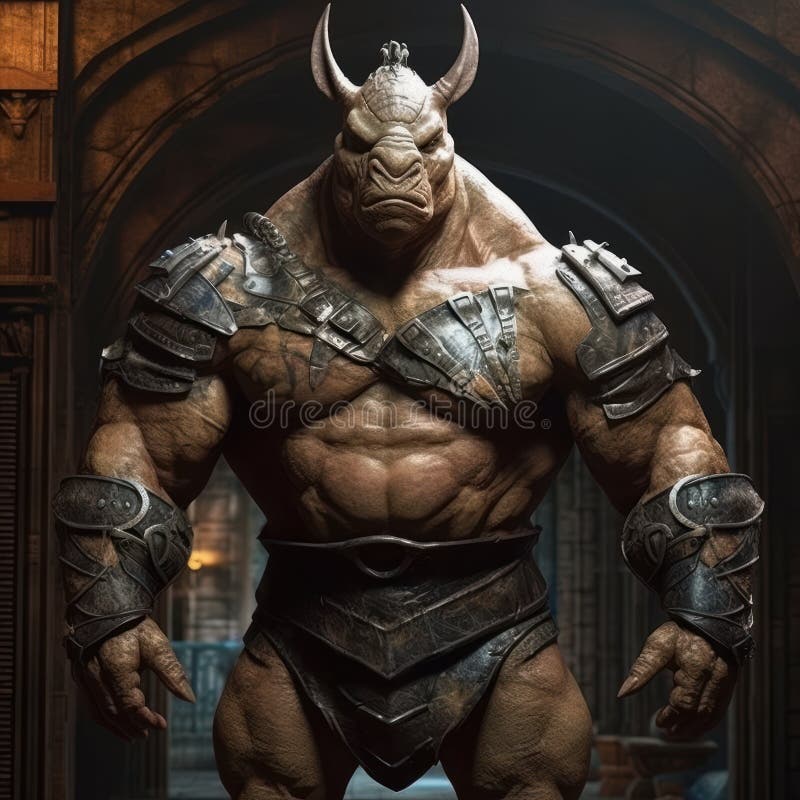 Powerful Rhino Warrior. Created by Generative Artificial Intelligence ...