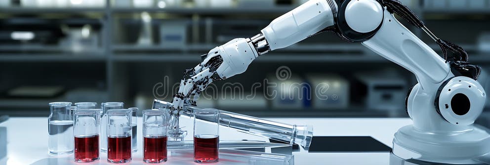 Powerful Robotic Arm in Motion Assembling Delicate Scientific ...