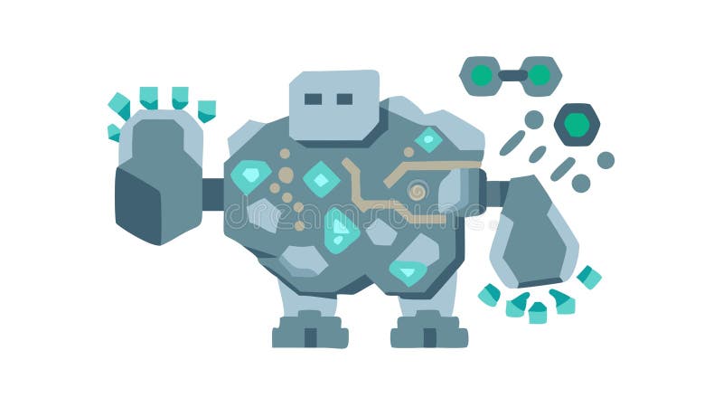 Powerful Rock Golem or Earth Elemental Fantasy Creature Vector Icon, Vector Design Generative AI ...