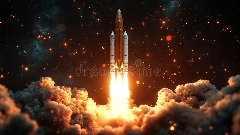Powerful Rocket Blasts Off into Space, Leaving a Trail of Fire and ...