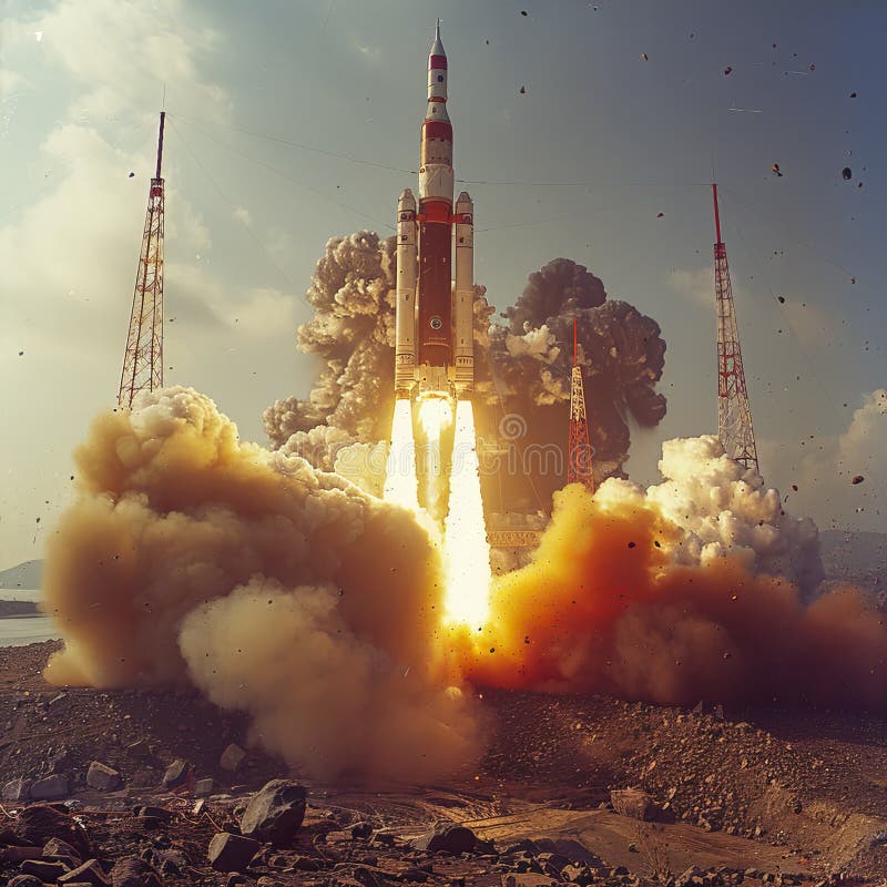 A Powerful Rocket Launches into the Sky, Symbolizing Cutting Edge ...