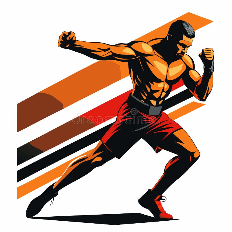 Powerful Runner Illustration Speed Motion Art Stock Vector ...