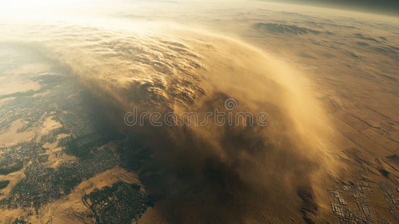 Powerful Sandstorm Covering Agricultural Lands, Dramatic Satellite ...