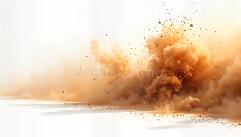 Powerful Sandstorm Rising in Air with Small Particles, Dust Cloud ...