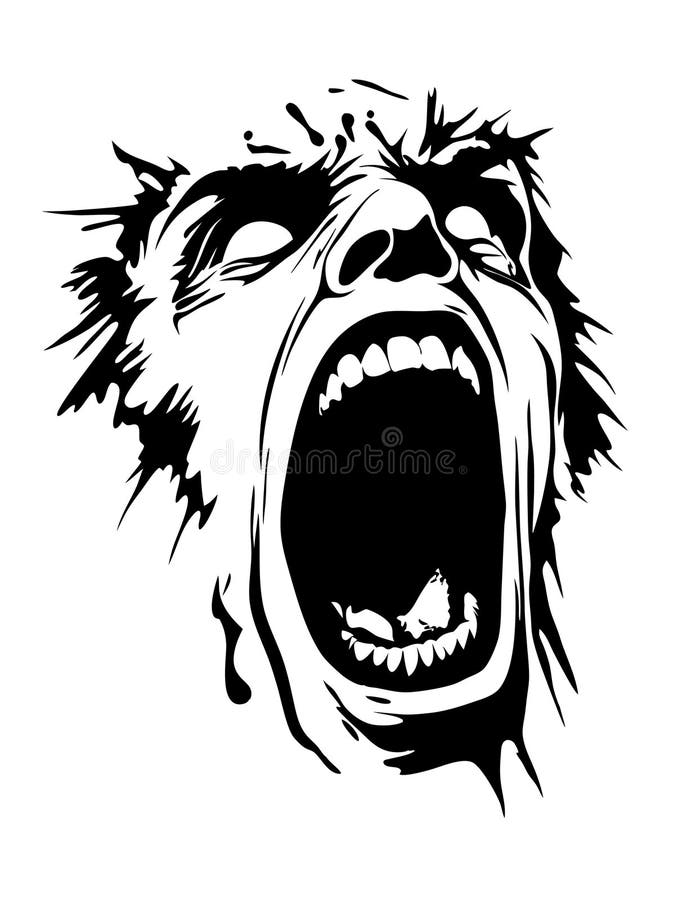 Powerful Scream Expression Vector Art for Emotional Design Projects ...