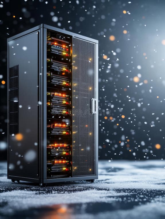 Server Room in Winter Powerful Server Cold Environment Data Security ...