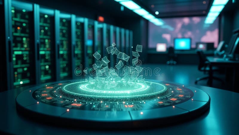 Server Room S Heart Beats with Digital Intelligence Data Streams ...