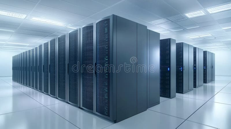 Powerful Servers Aligned in a Data Center, the Backbone of Modern ...