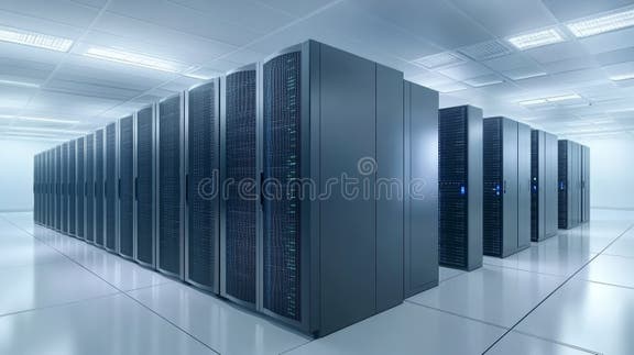 Powerful Servers Aligned in a Data Center, the Backbone of Modern ...
