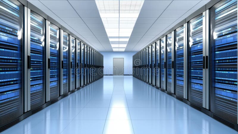 Powerful Servers Aligned in a Data Center, the Engine of the Digital ...