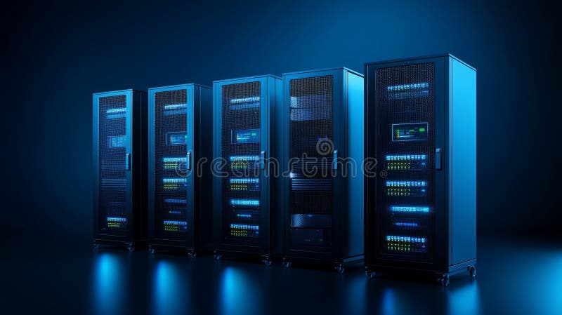 Powerful Servers in Dark Data Center the Heart of Modern Technology ...