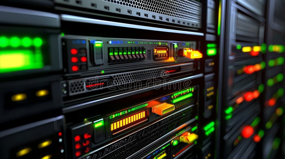 Powerful Servers Interconnected in Data Center the Backbone of Digital ...
