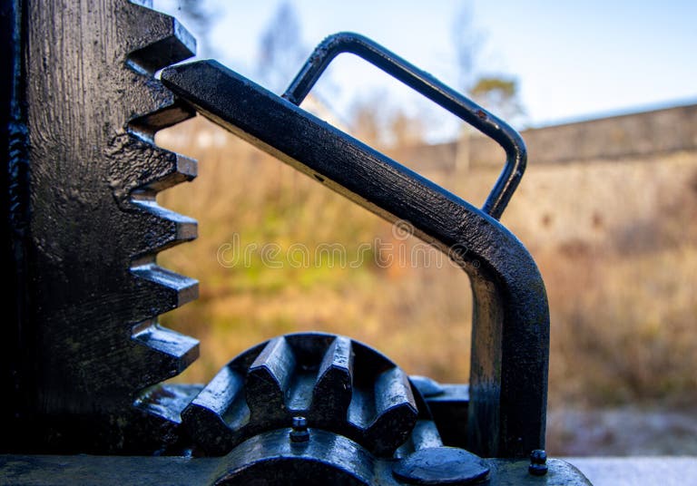 A Powerful Set of Cogs that Open and Shut a Canal Gate Stock Photo ...