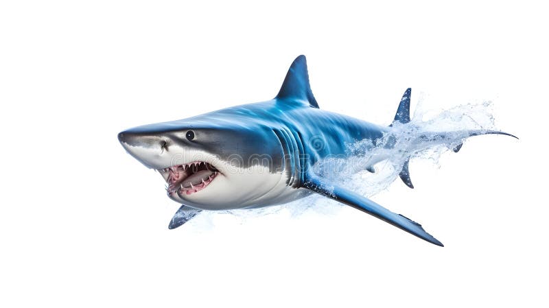 A Powerful Shark in a Dynamic Swimming Pose Stock Illustration ...