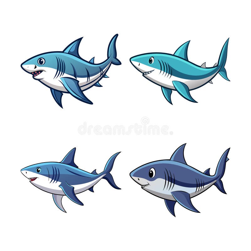 Powerful Shark Illustration with Realistic Details Stock Vector ...