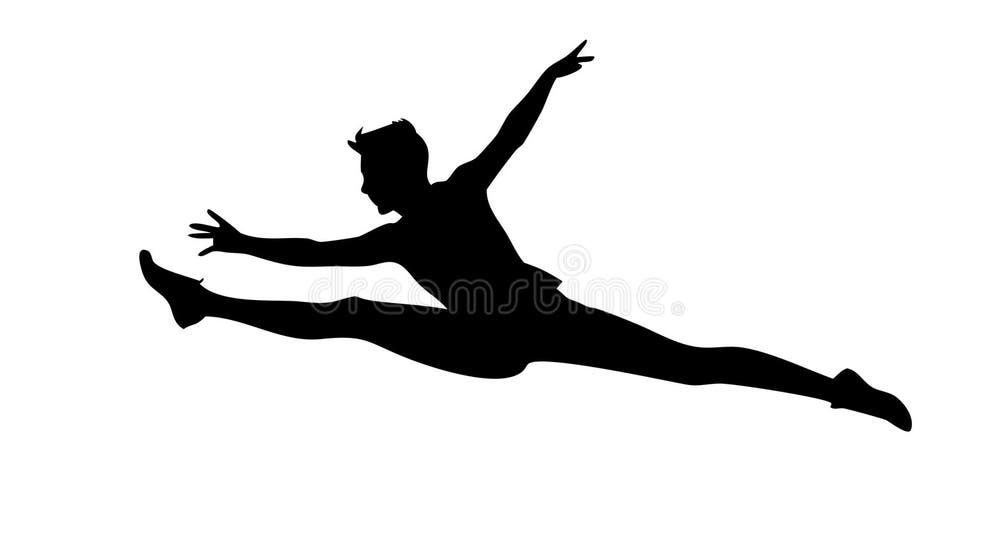 Dynamic Gymnast Split, Athletic Performance Silhouette, Vector Design ...