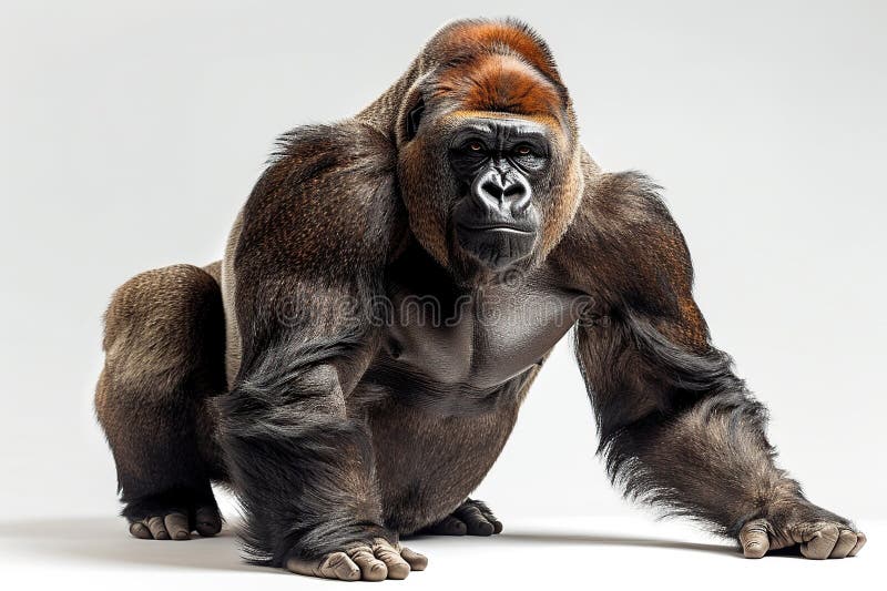 Powerful Silverback Gorilla Stock Illustration - Illustration of ...