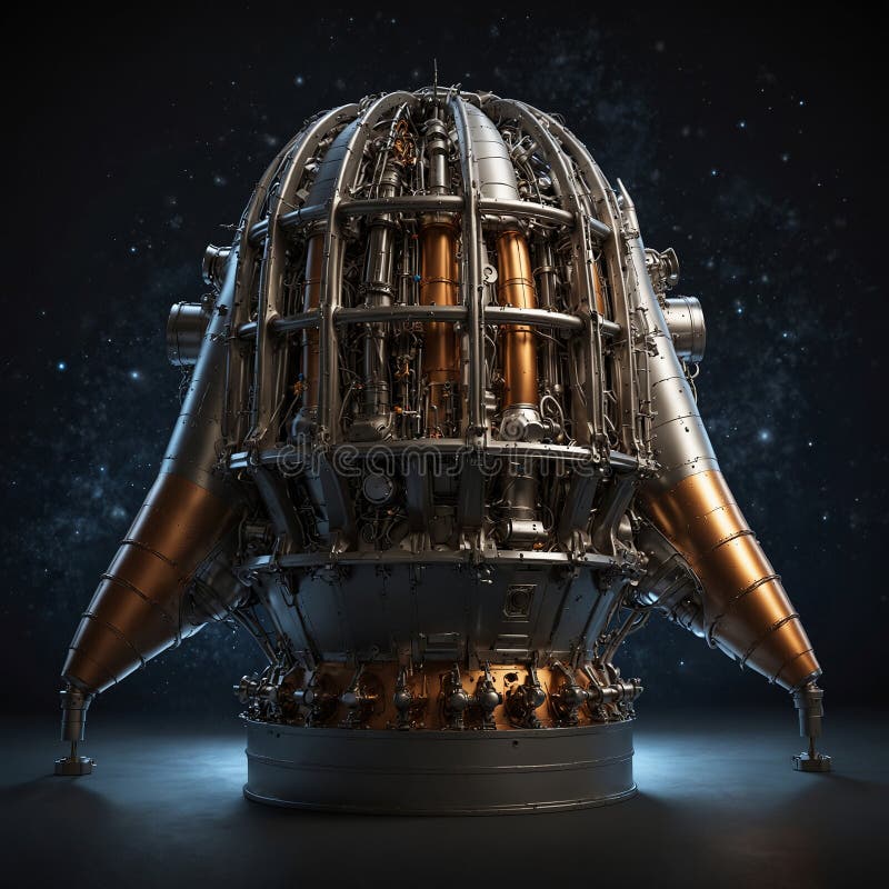 Powerful Space Rocket Engine with Strong Technology Stock Illustration ...