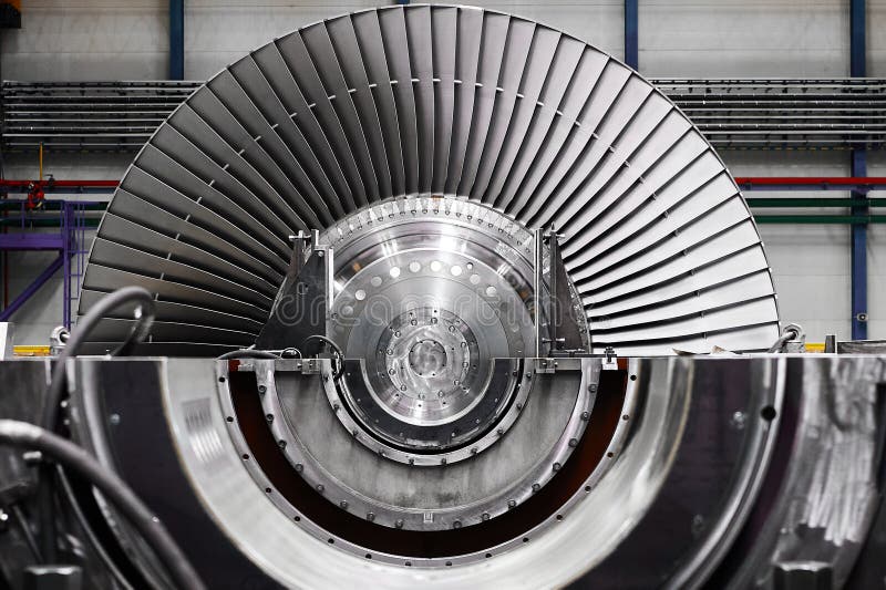 A Powerful Steam Turbine Rotor is Installed in the Lodgment of the ...