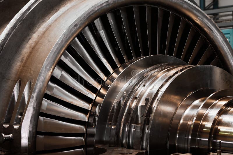 A Powerful Steam Turbine Rotor is Installed in the Lodgment of the ...