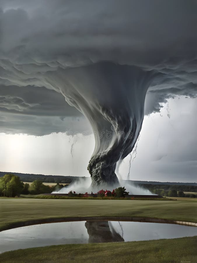 Powerful Storm Cloud Explosion Illustration, Hurricane Force, Thunder ...