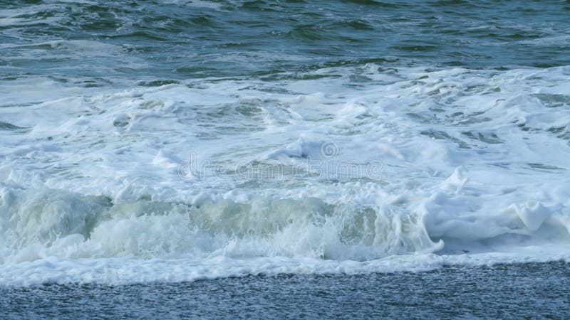 Powerful Stormy Sea Waves. Large Heavy Wave Breaking. Big Splash Sea ...