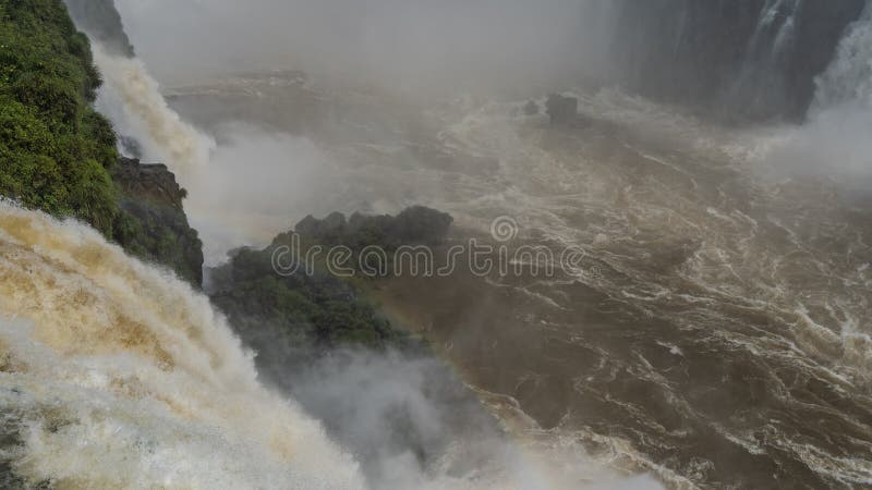 Powerful Stream of Clean Water Quickly Flows Along Mountain River ...
