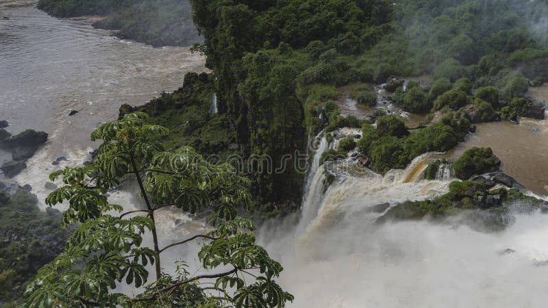 The Powerful Streams of the Waterfall Collapse into the Abyss, Foaming ...