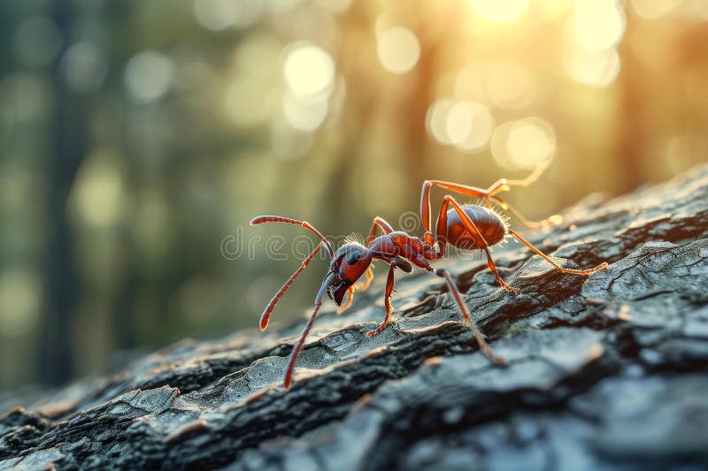 Powerful Strong Ant on Tree. Generate Ai Stock Photo - Image of tree ...