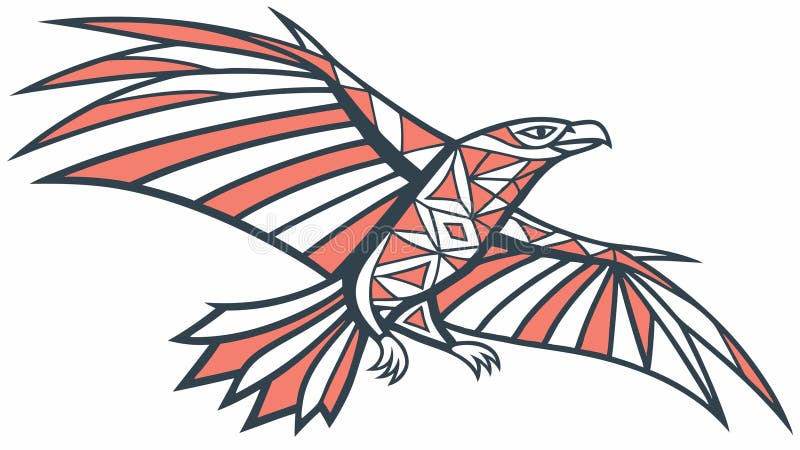 Powerful Stylized Eagle in Flight, Majestic Bird Design, Vector Design ...