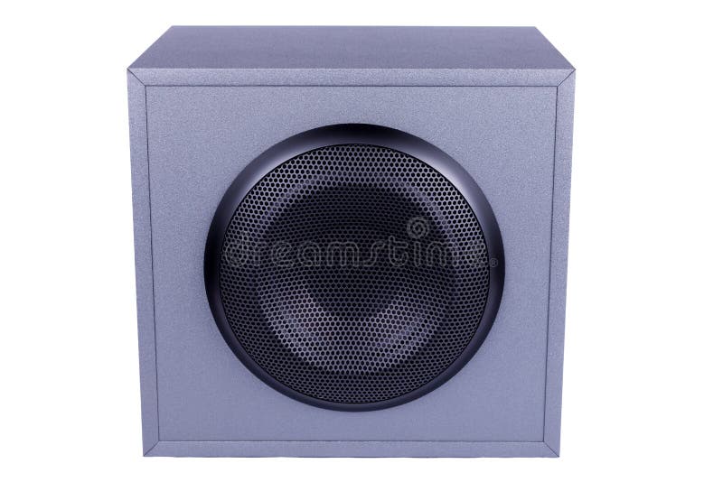 Powerful Subwoofer of a 200 W 2.1 Speaker System Isolated Stock Image ...